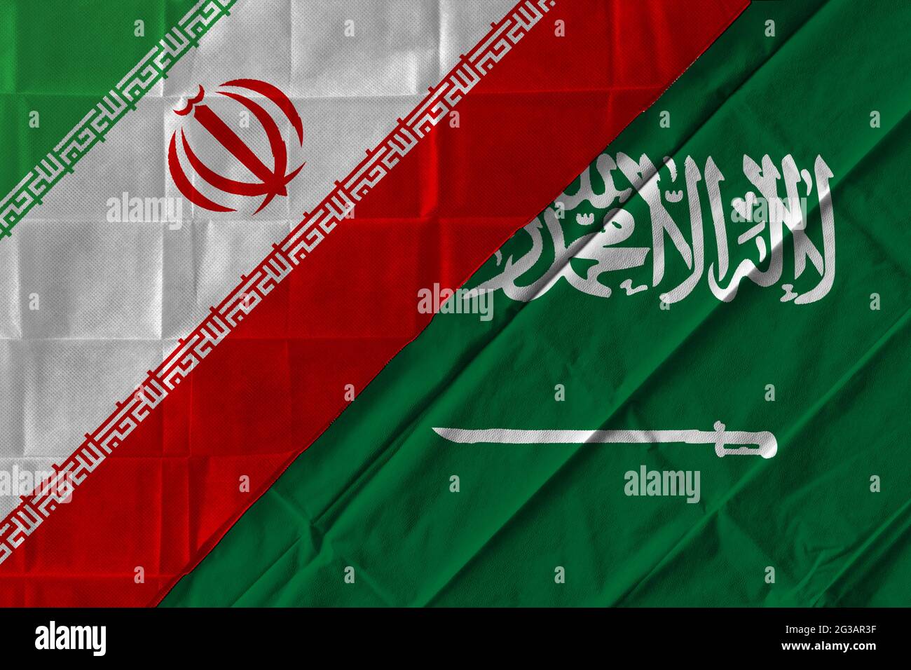 Concept of the relationship between Iran and Saudi Arabia with two ...