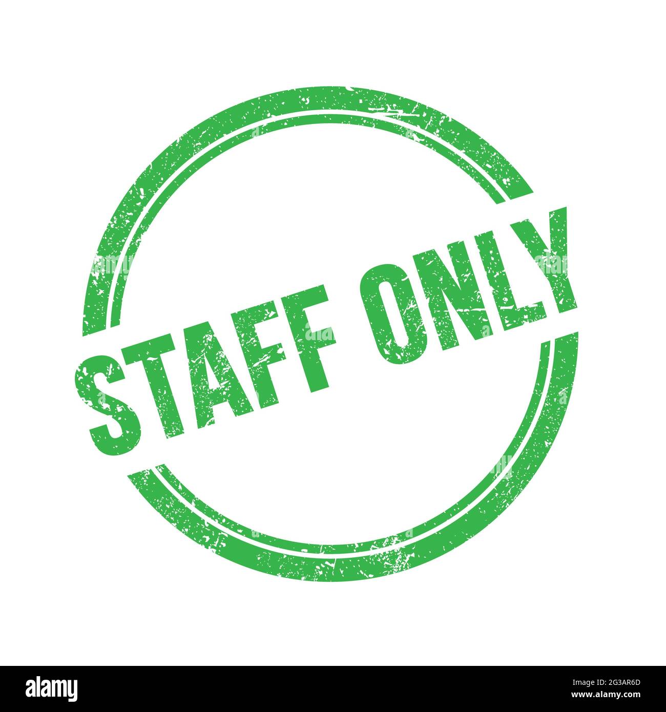 STAFF ONLY text written on green grungy vintage round stamp Stock Photo ...