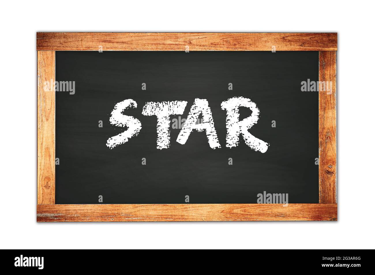 STAR text written on black wooden frame school blackboard Stock Photo ...