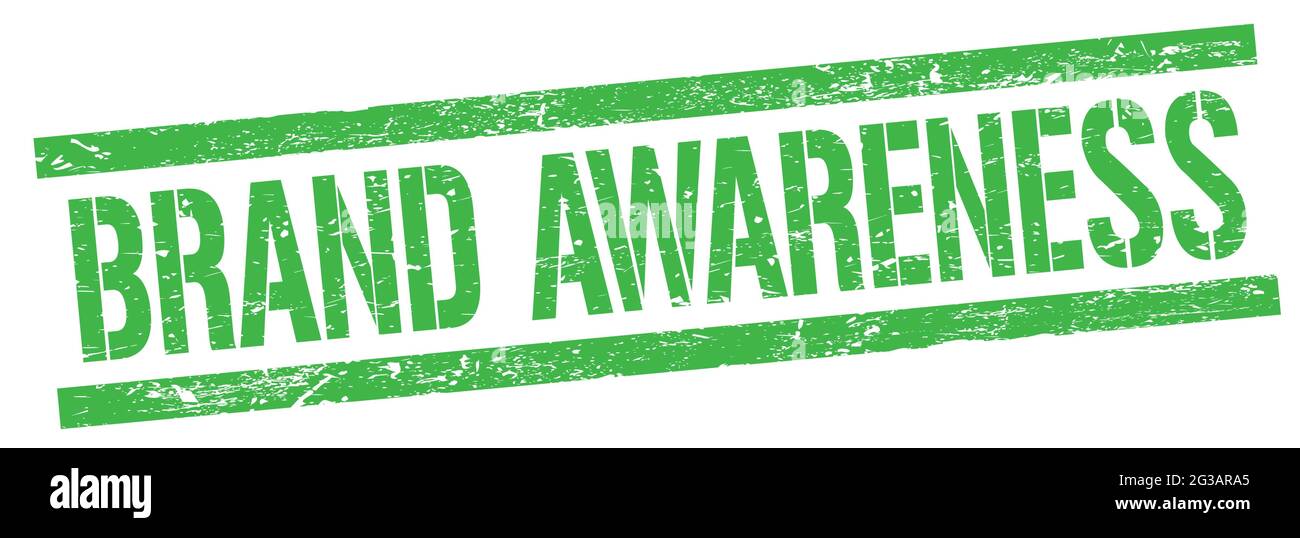 BRAND AWARENESS text on green grungy rectangle stamp sign Stock Photo ...