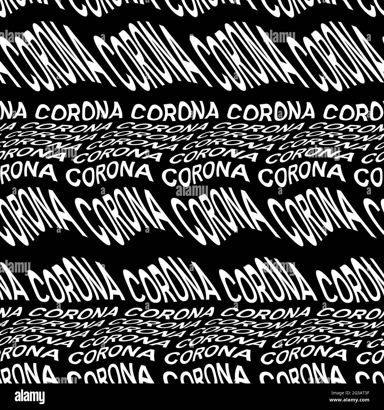 CORONA word warped, distorted, repeated, and arranged into seamless ...