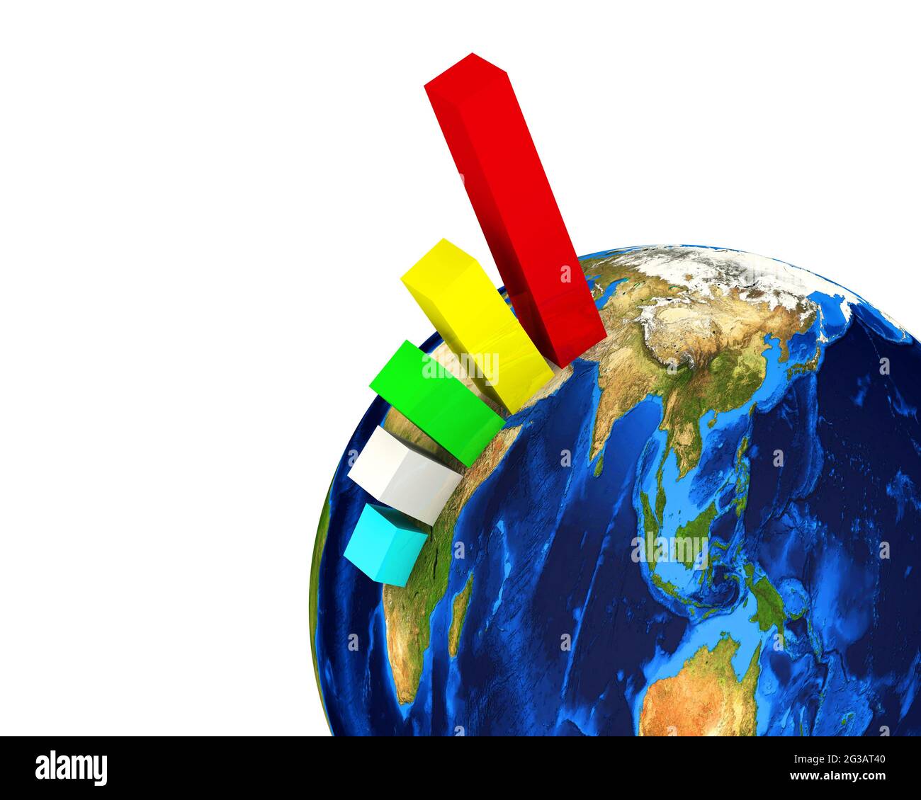 Statistical data of the planet Earth. The growth graph on the surface ...