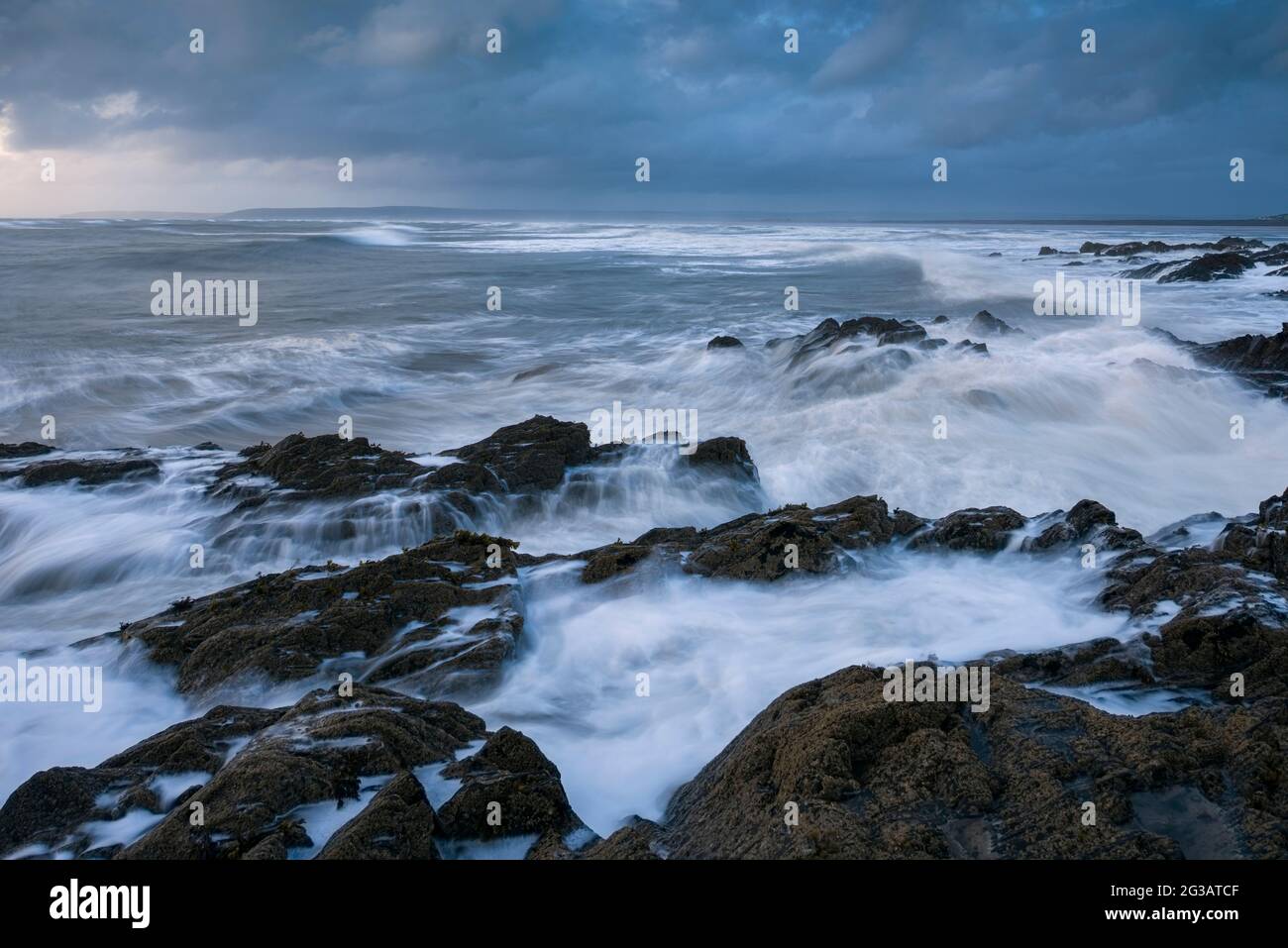 The rocky shore at Westward Ho! on the North Devon Coast National ...