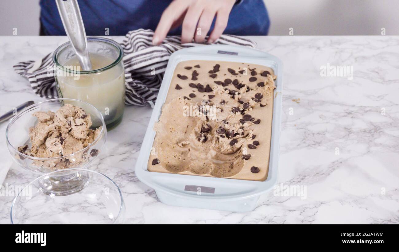 Homemade chocolate ice cream in a baking pan Stock Photo - Alamy