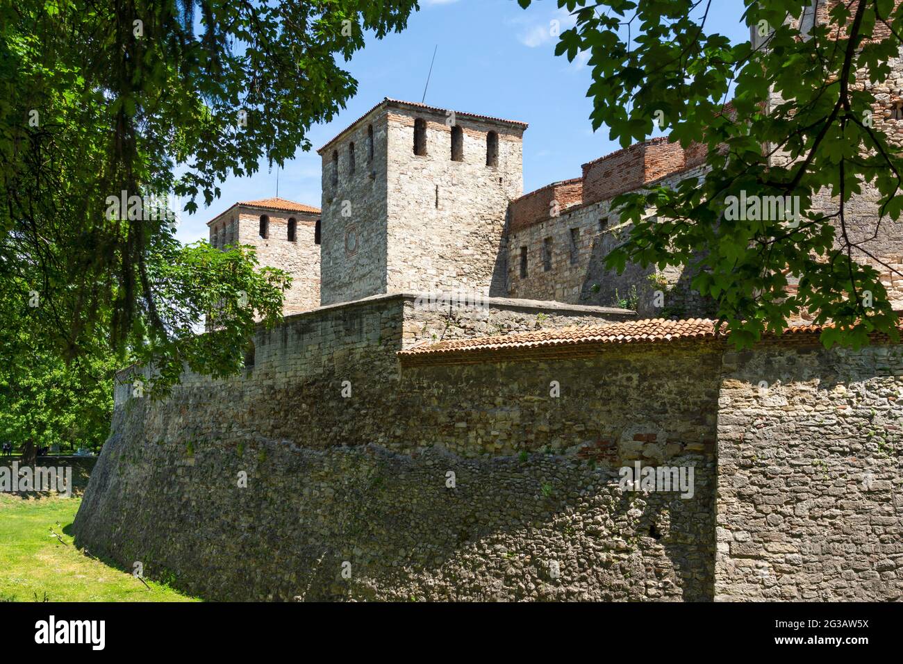 Medieval Baba Vida Fortress at the coast of Danube river in town of ...