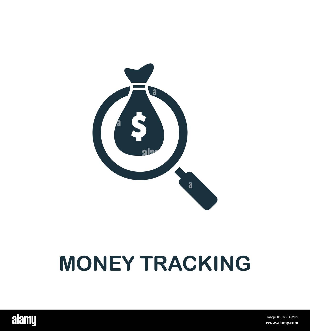 Money Tracking icon. Simple creative element. Filled monochrome Money ...