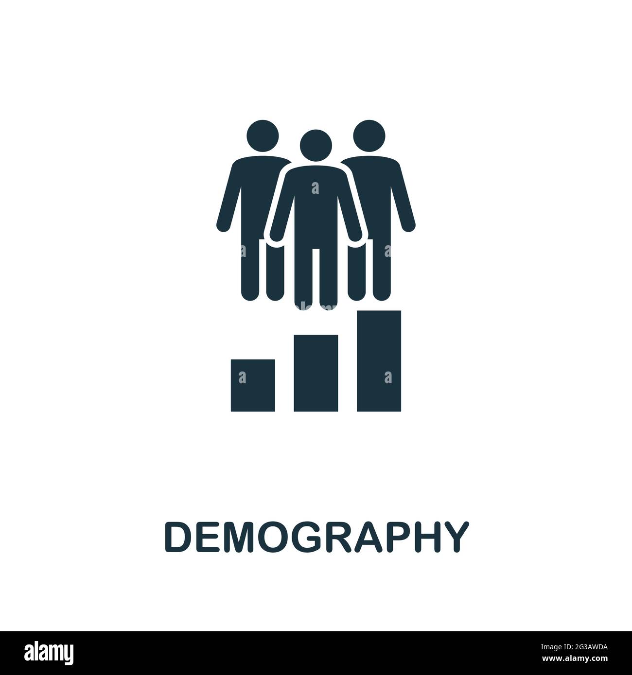 Demography icon. Simple creative element. Filled monochrome Demography ...