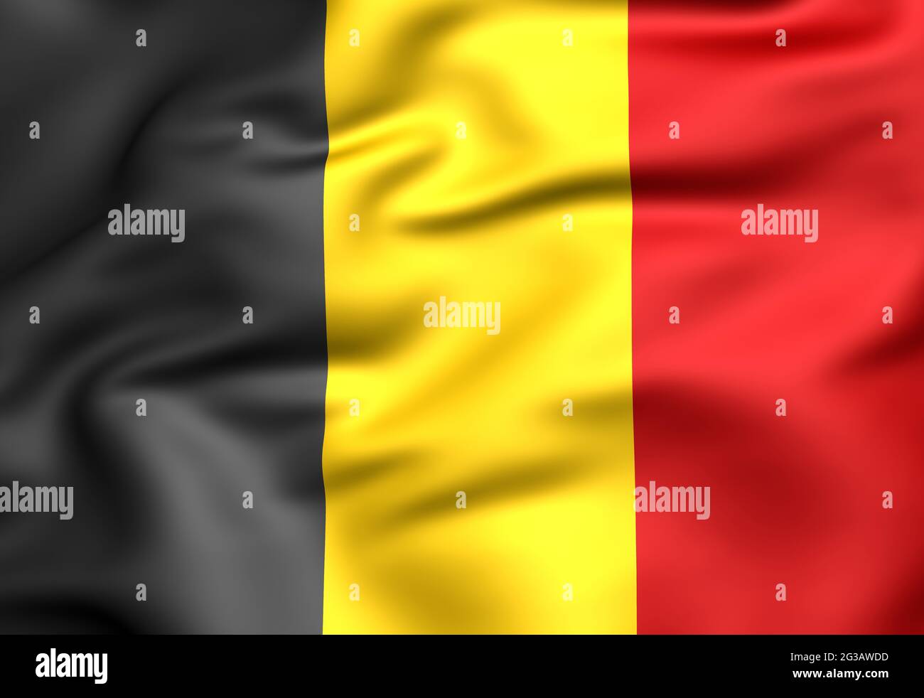 3D Flag of the Belgium. 3D Illustration Stock Photo - Alamy