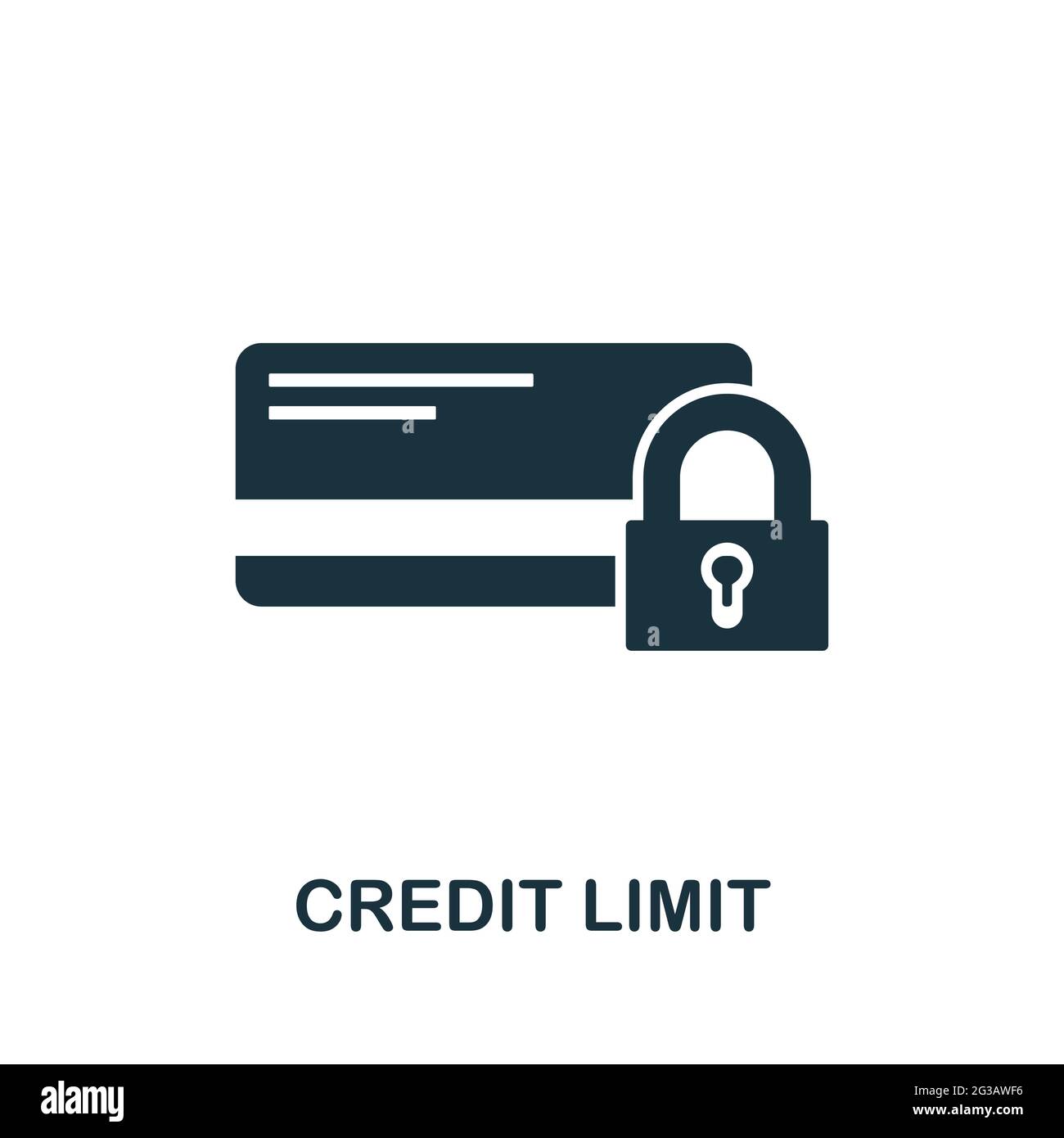 Credit Limit icon. Simple creative element. Filled monochrome Credit ...