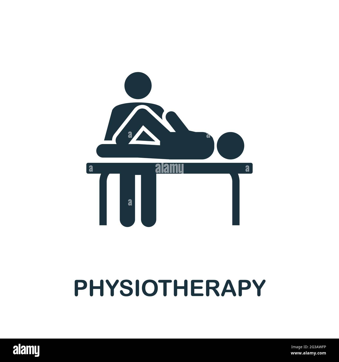 Physiotherapy icon. Simple creative element. Filled monochrome ...