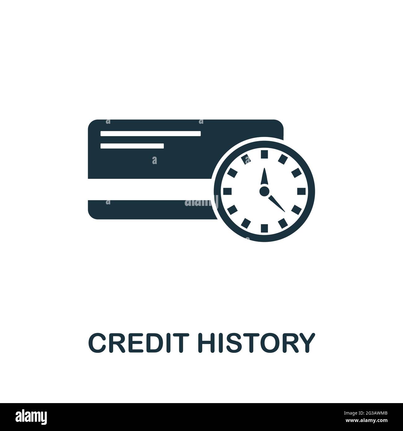 Credit History icon. Simple creative element. Filled monochrome Credit ...