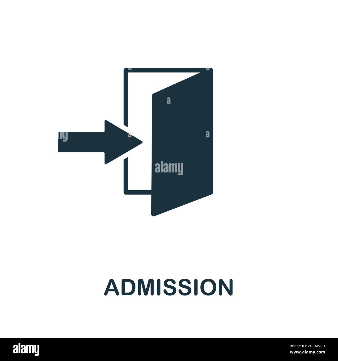 Admission icon. Simple creative element. Filled monochrome Admission ...