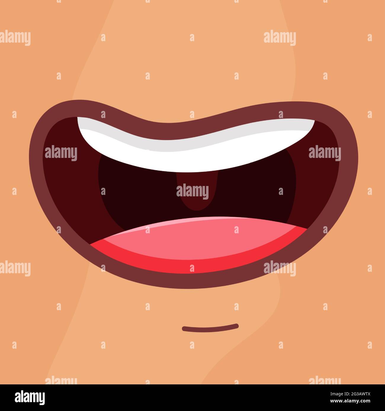 Cheerful smile for animation. Laugh. Vector illustration Stock Vector ...