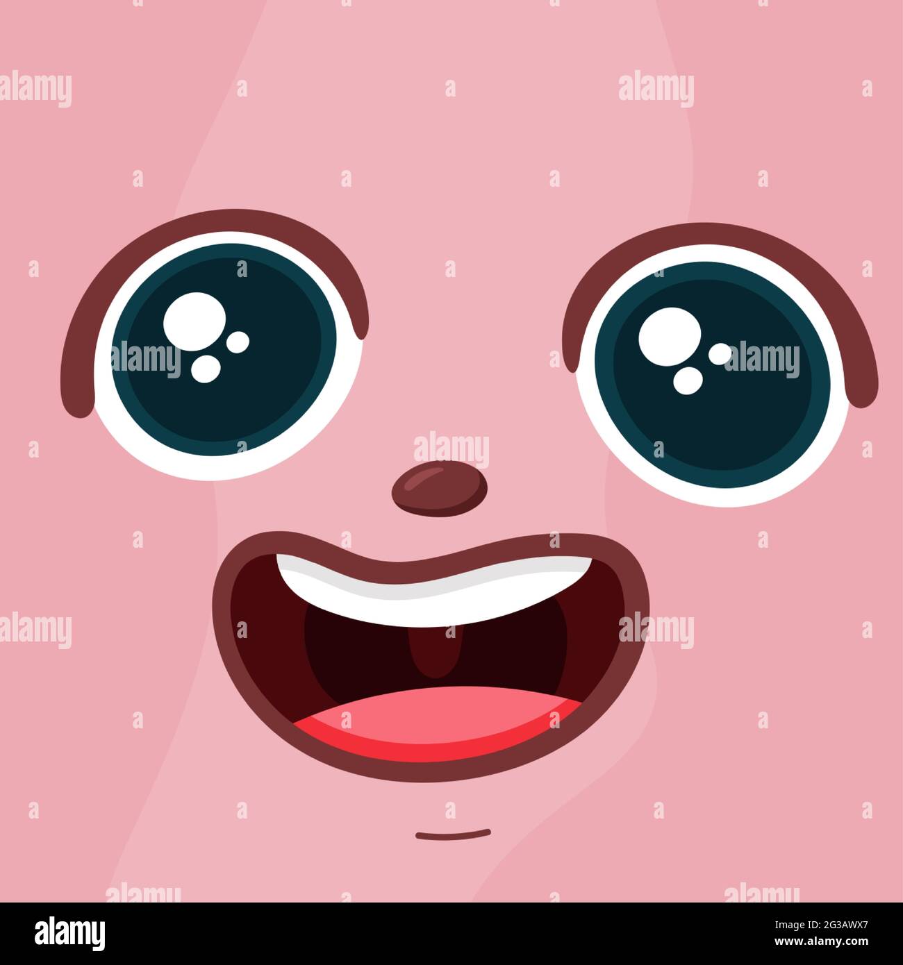 Cheerful face for animation. Lovely eyes. Vector illustration Stock ...