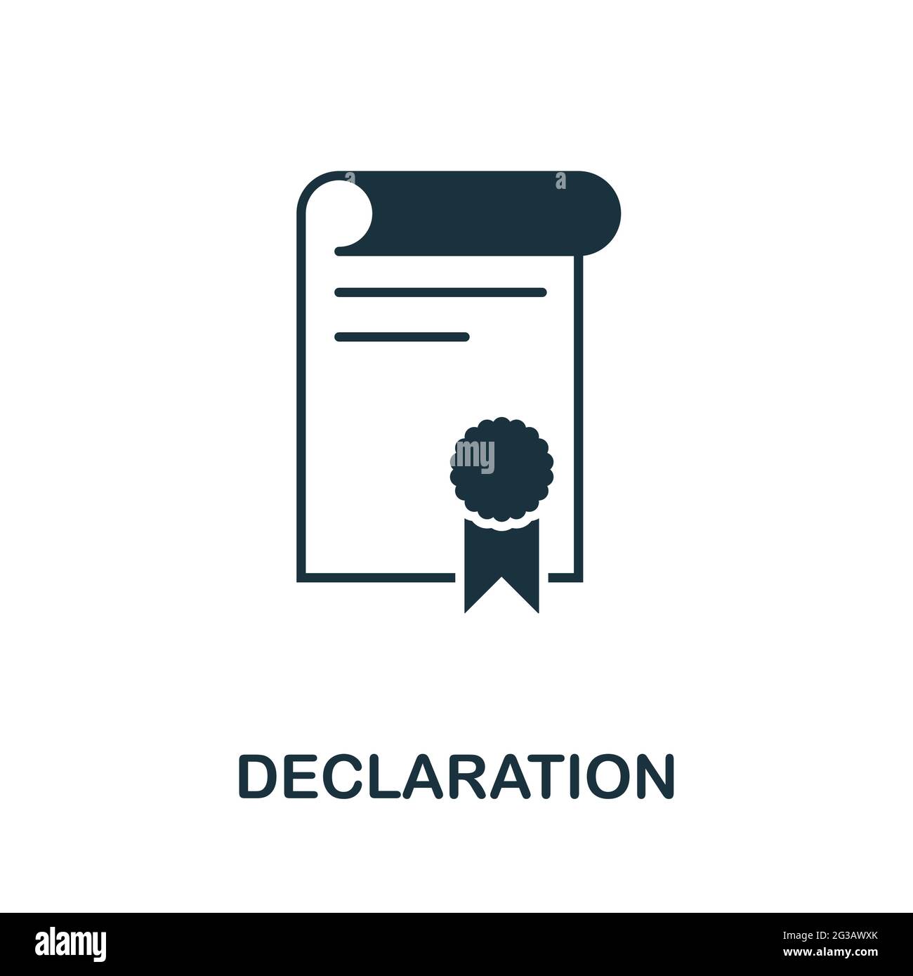 Declaration icon. Simple creative element. Filled monochrome ...
