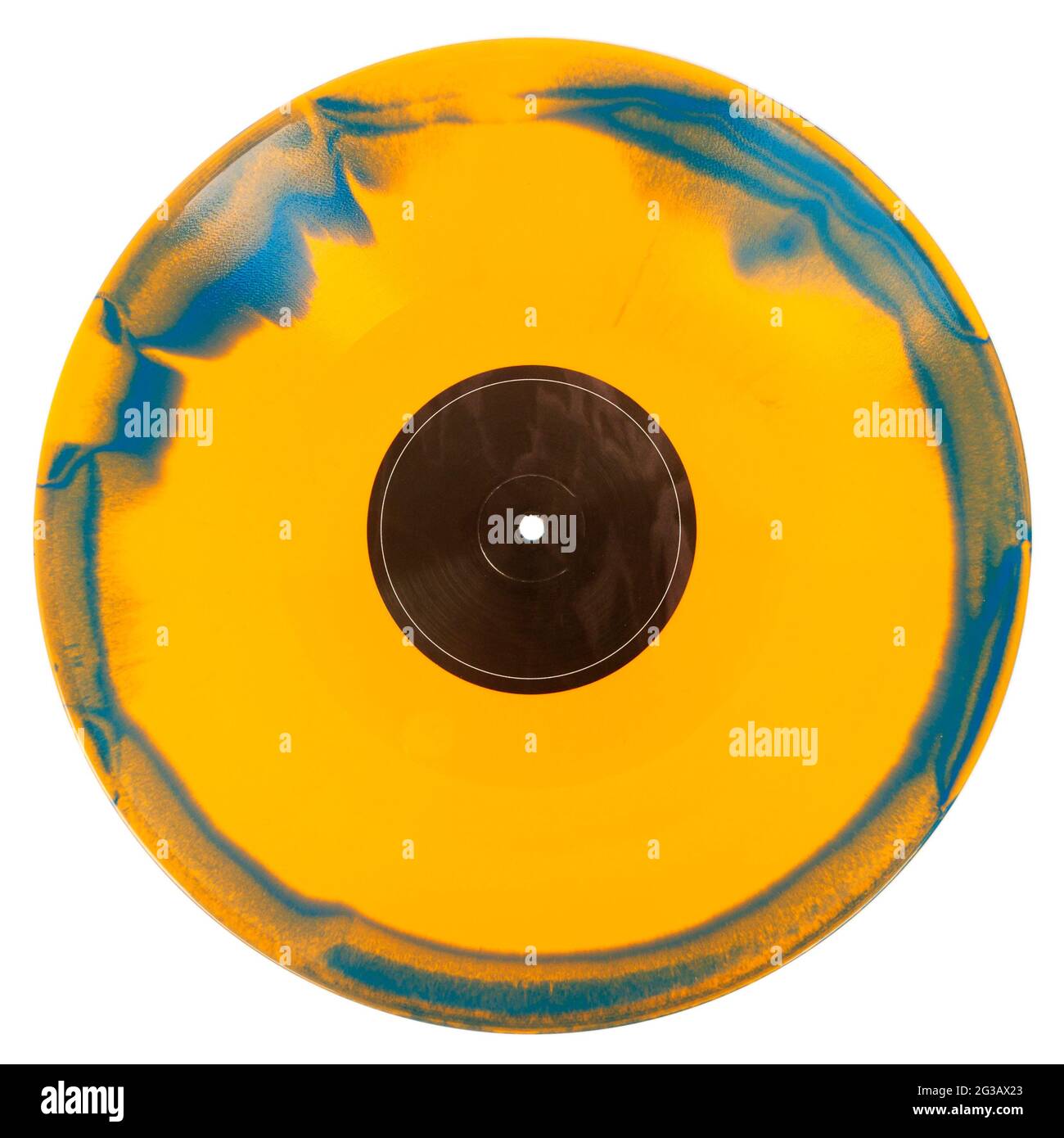 Blue and orange swirl vinyl record isolated on white background Stock ...