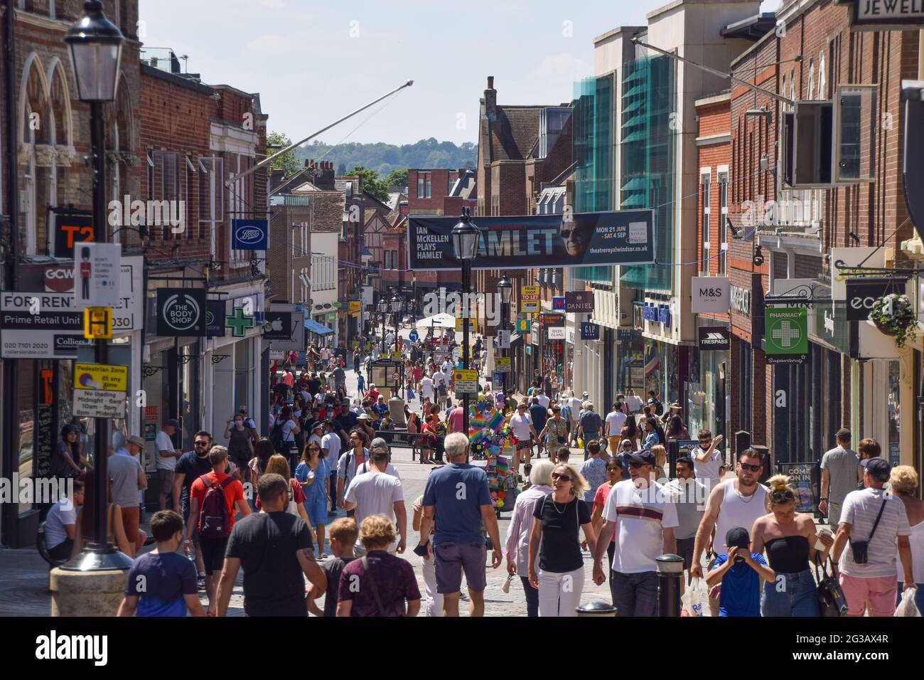 Peascod Street, Windsor town centre, United Kingdom June 2021 Stock ...