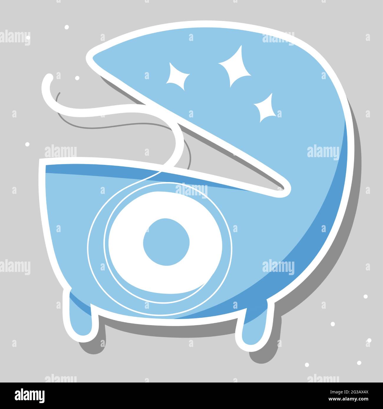 dental art. Dental floss sticker. oral hygiene concept Stock Vector ...