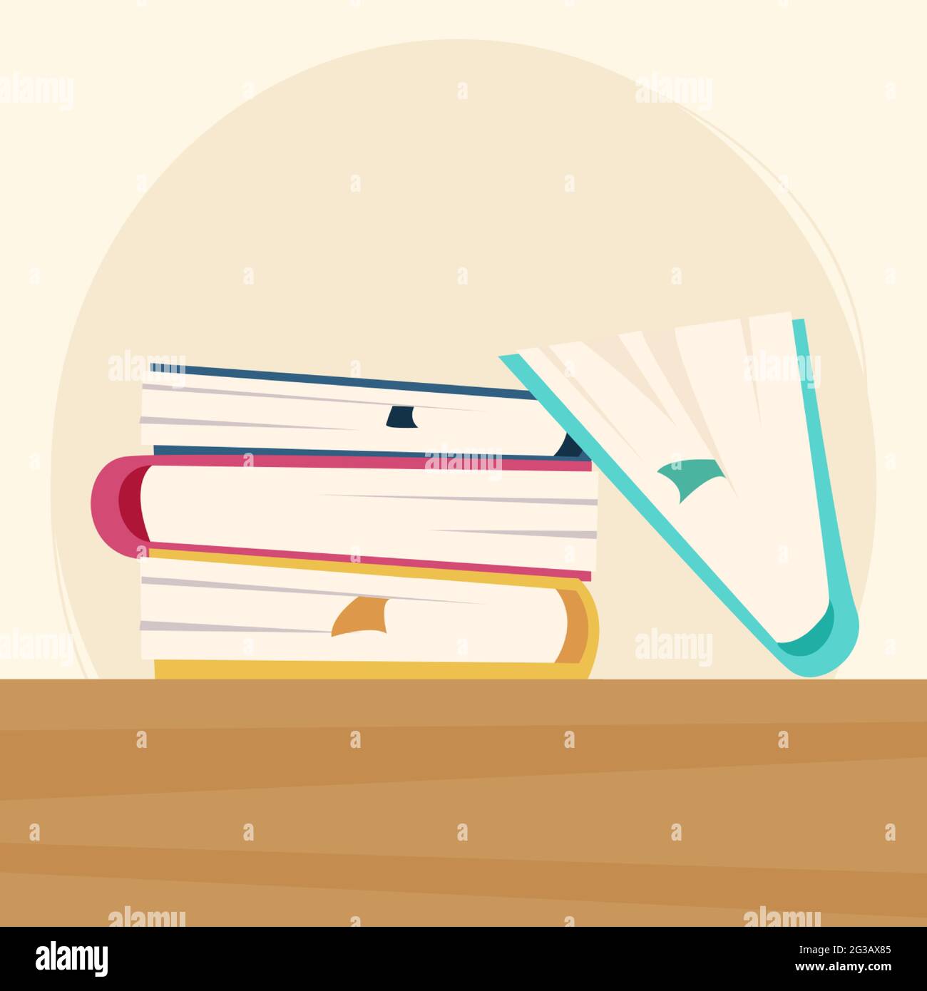 set of books for training. A stack of magazines. vector illustration in ...