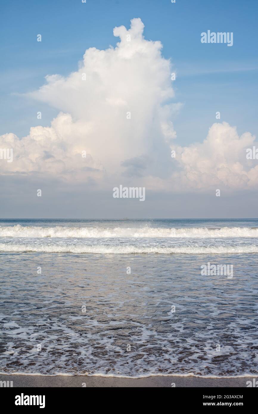 Batu Belig beach (Pantai Batu Belig), Badung, Bali, Indonesia. Grey ...