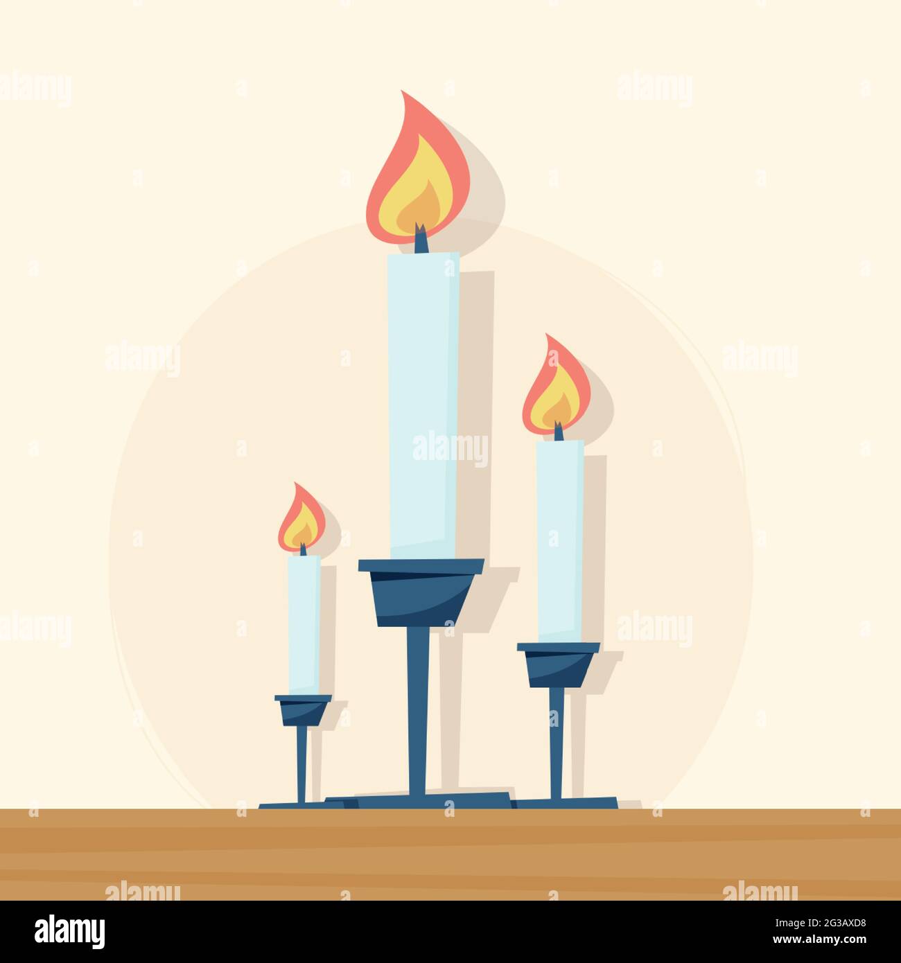 Candles and candlestick. vector illustration in flat style Stock Vector ...