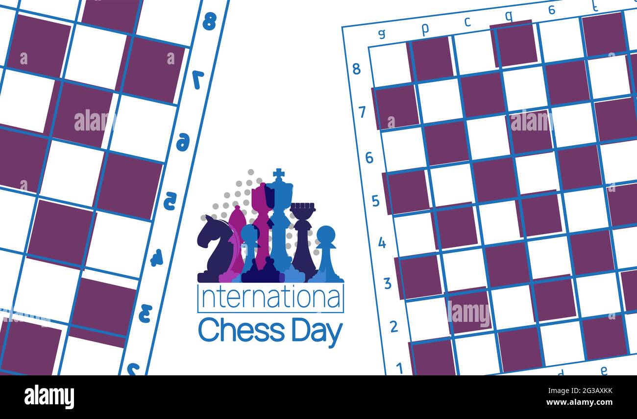 International Chess Day banner template. Vector illustration of Chess ...