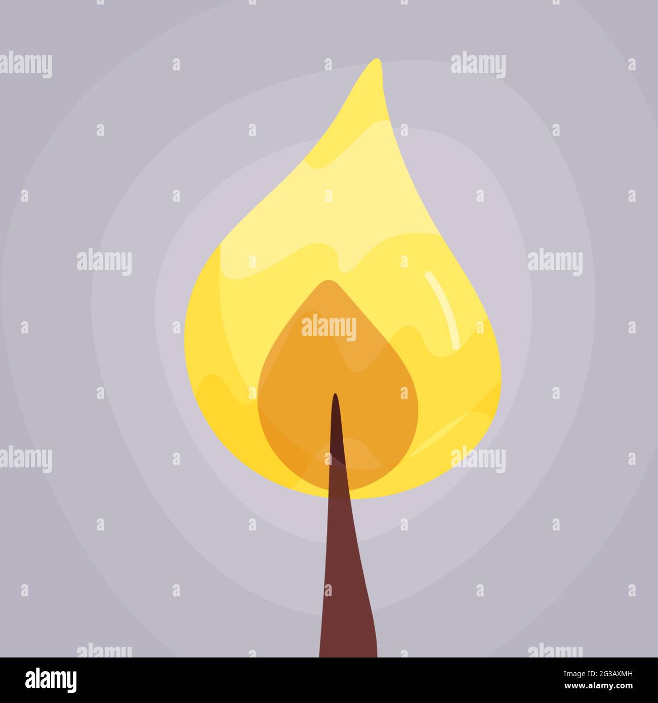 A match and a burning fire. Vector illustration in flat style Stock ...