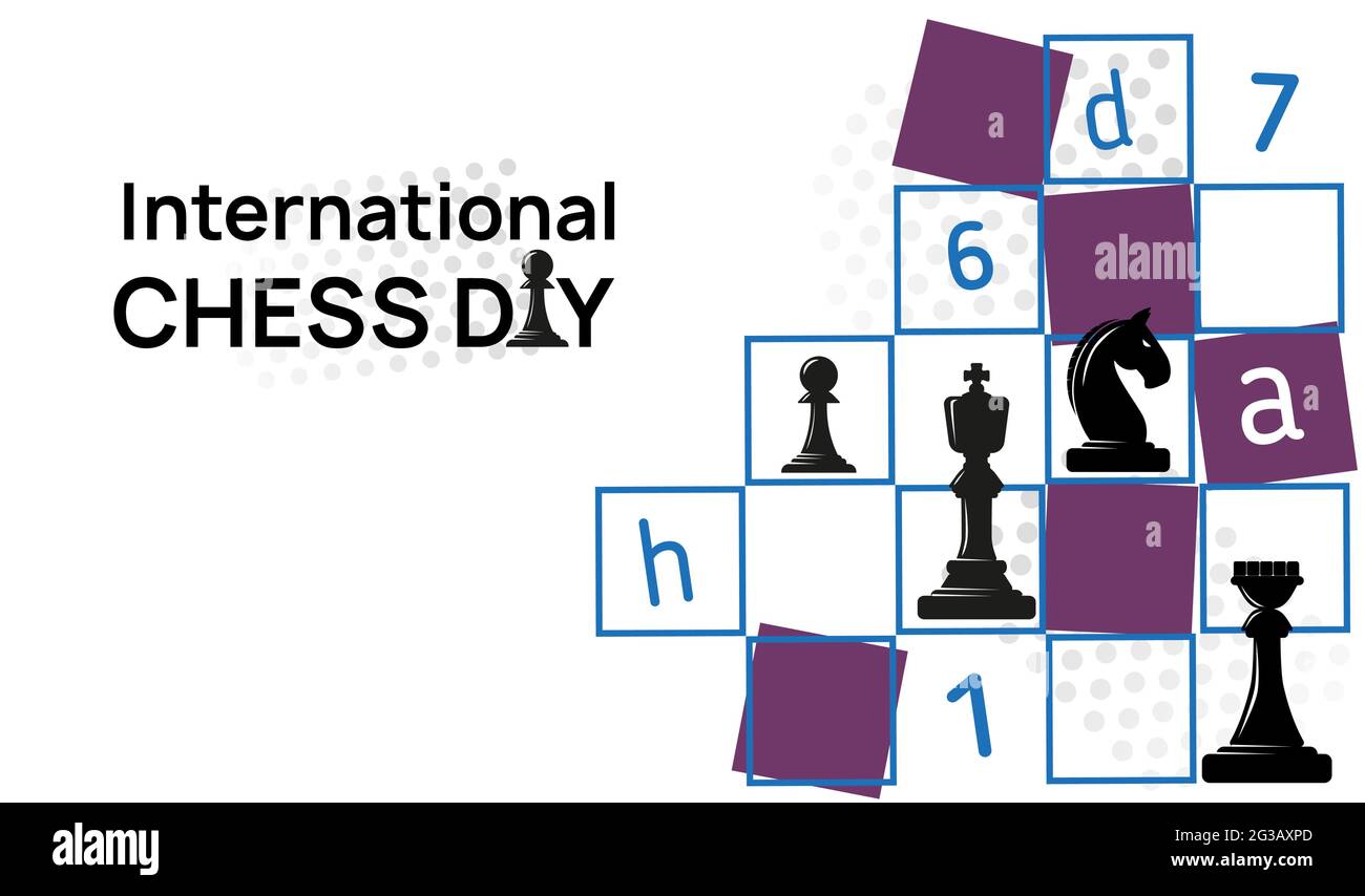 International Chess Day banner template. Vector illustration of Chess ...
