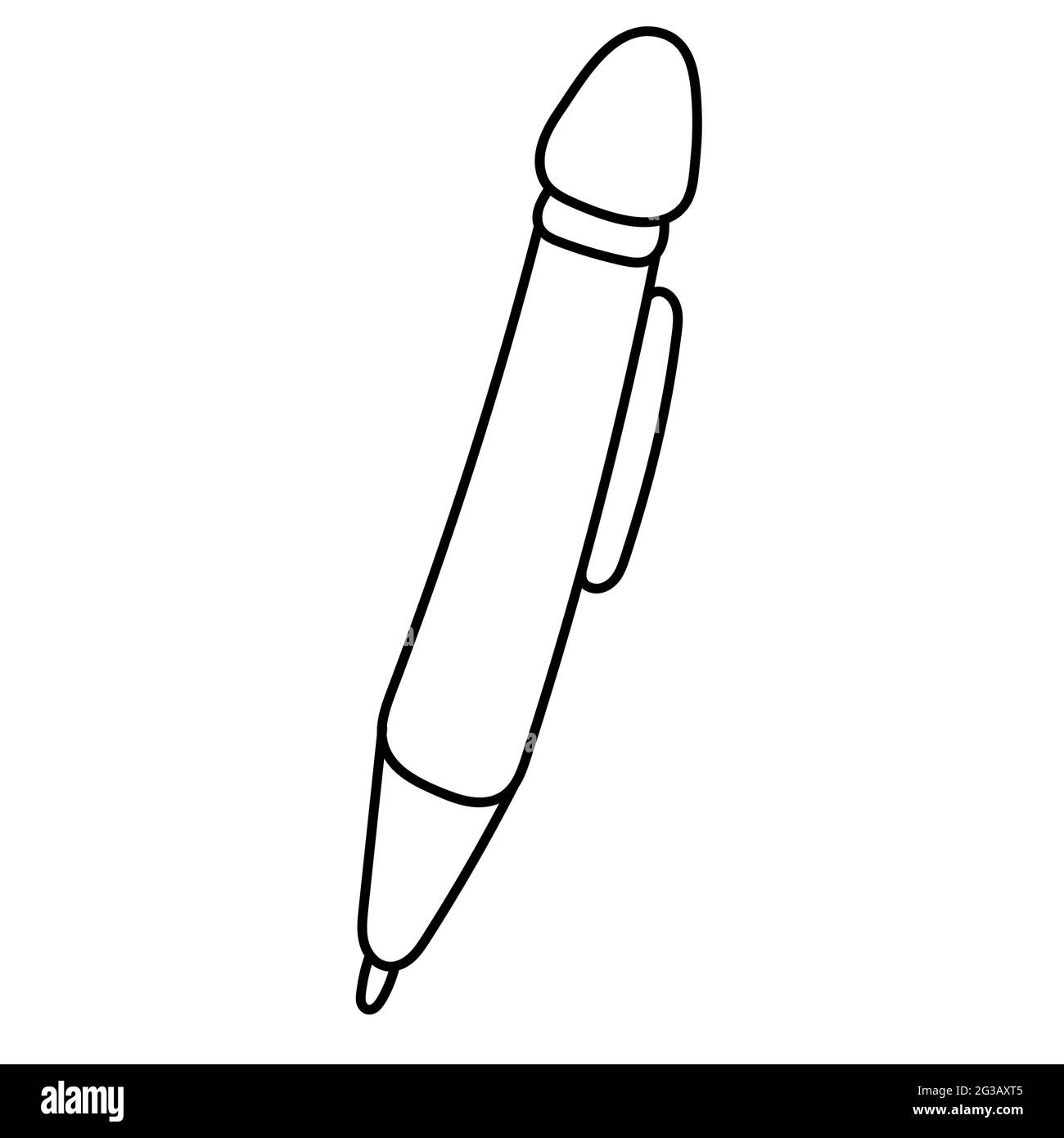 Writing pen. Business pen. Vector illustration in doodle style Stock ...