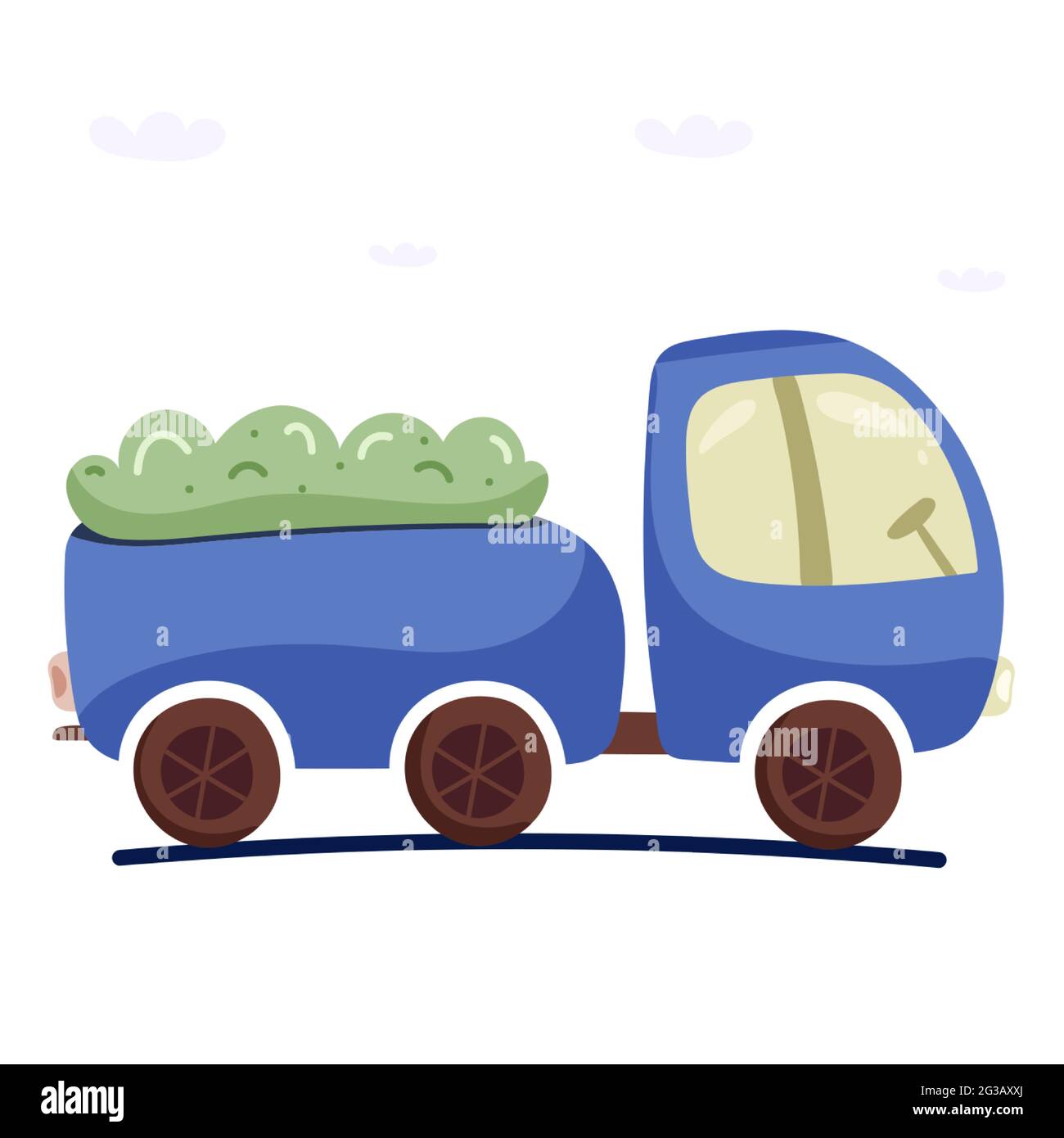 The truck is driving. Farmer's car. Vector illustration Stock Vector ...