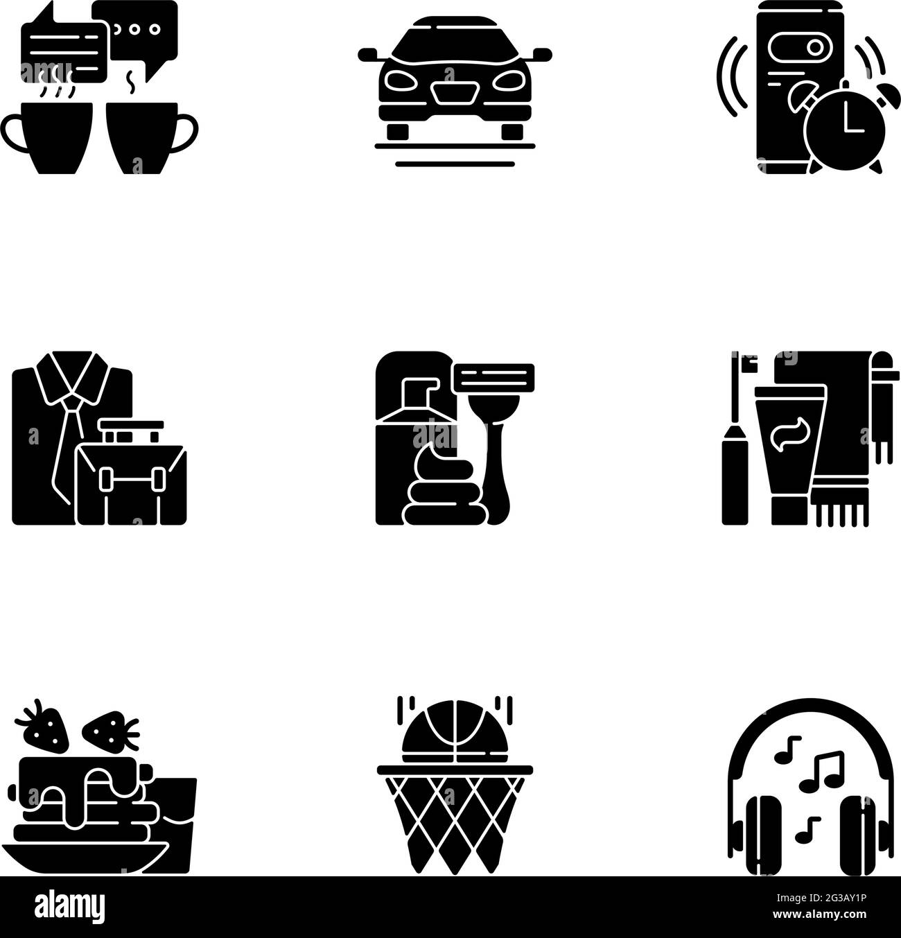 Daily routine icons Black and White Stock Photos & Images - Alamy Daily routine icons Black and White Stock Photos & Images - Alamy