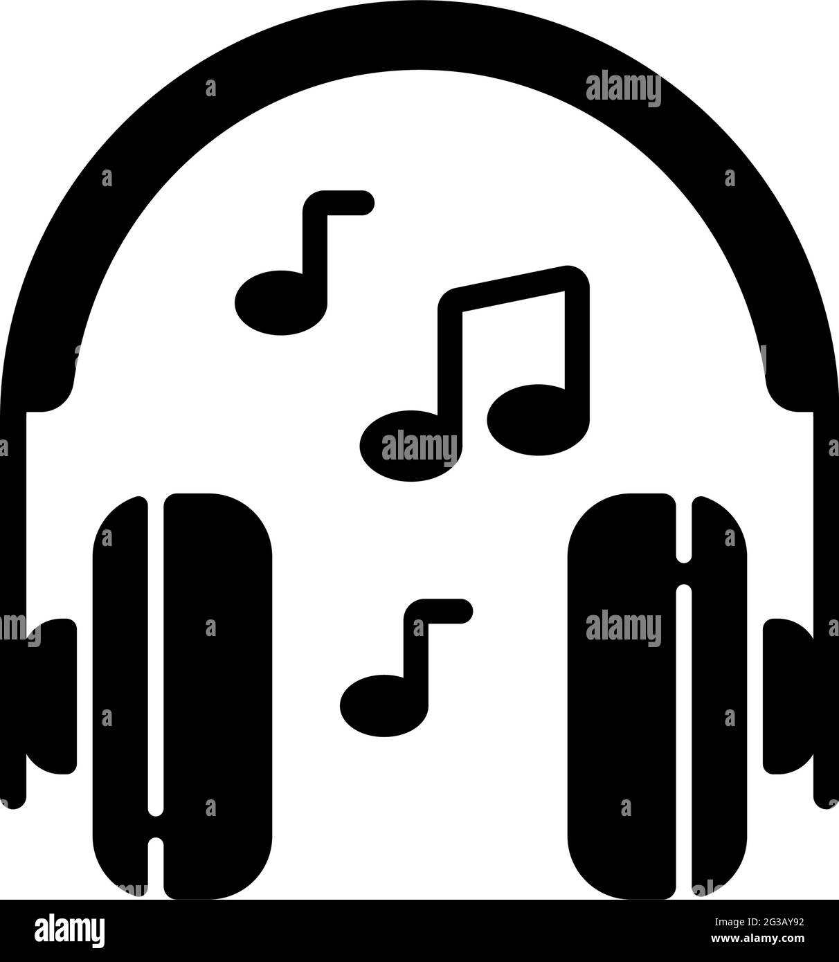 Listening to music black glyph icon Stock Vector Image & Art - Alamy