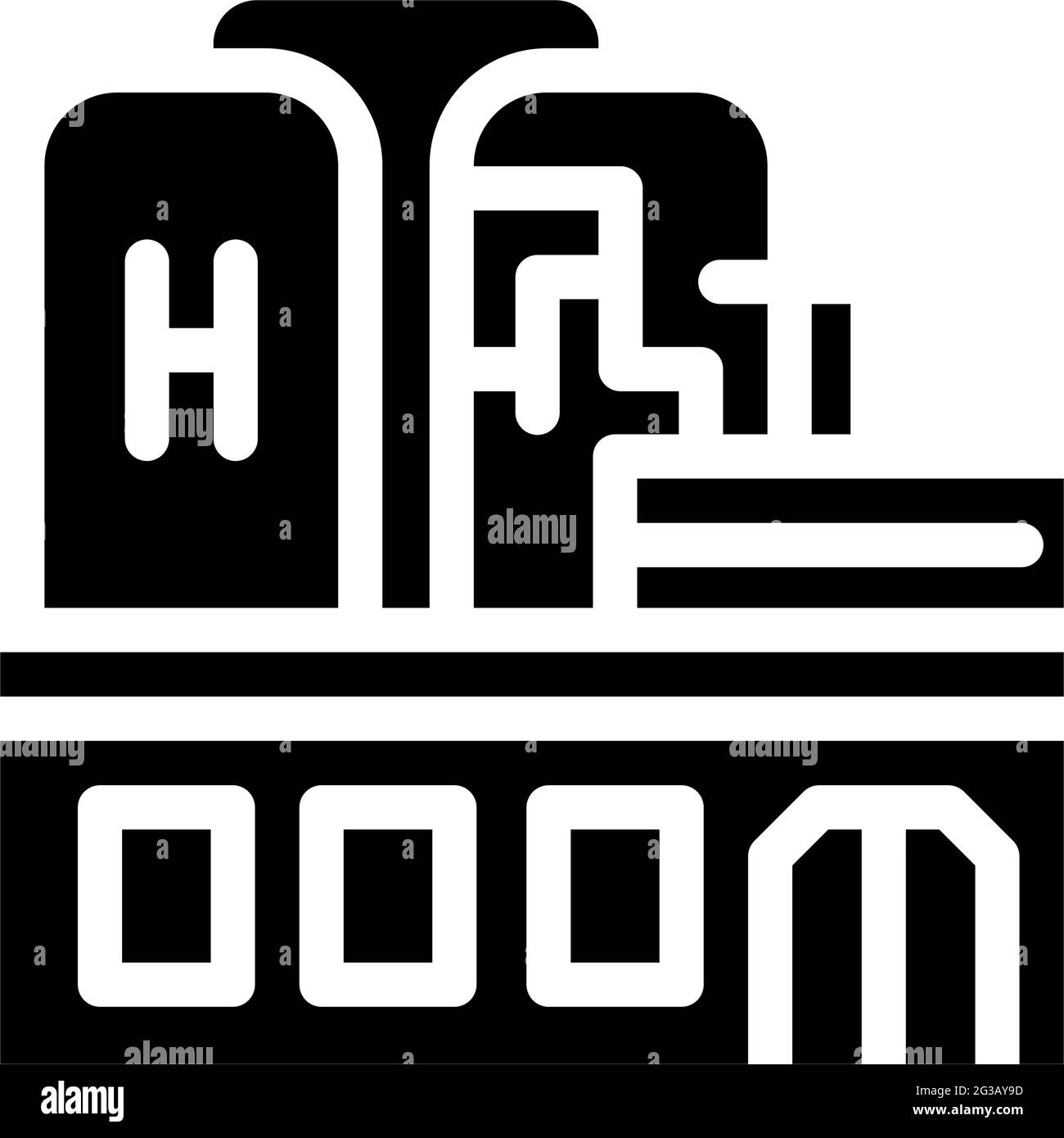 Factory Production Hydrogen Glyph Icon Vector Illustration Stock Vector