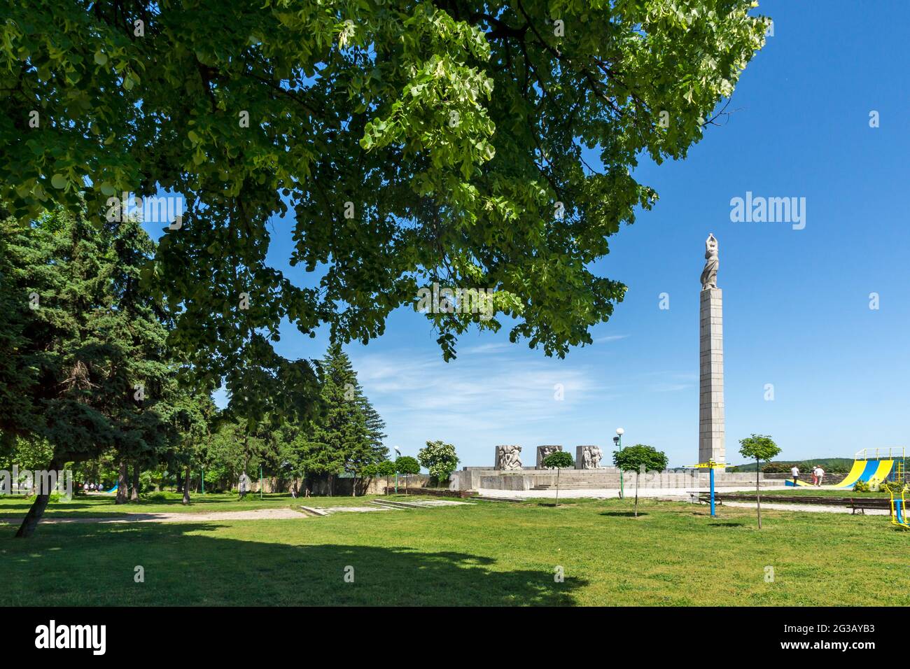 The Monument of Freedom at the coast of Danube river in town of Vidin ...