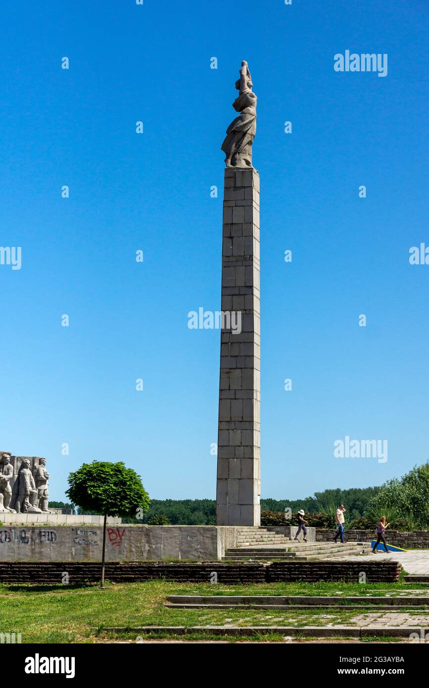 The Monument of Freedom at the coast of Danube river in town of Vidin ...