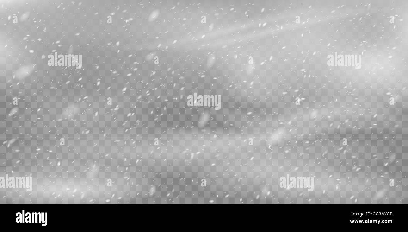 Realistic blizzard background. Christmas snowfall overlay, falling ...