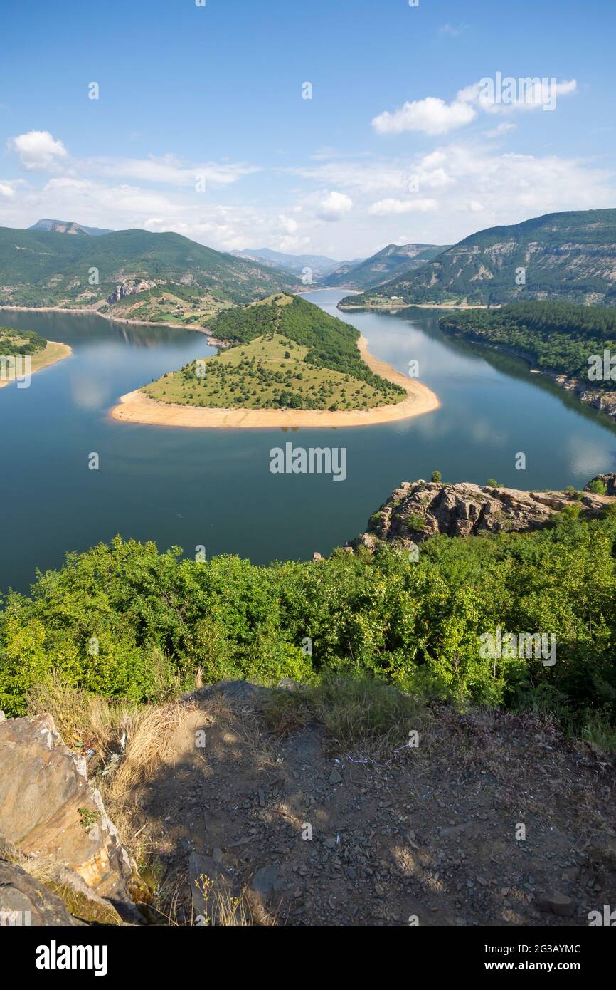 Amazing view of Arda River meander and Kardzhali Reservoir, Bulgaria ...
