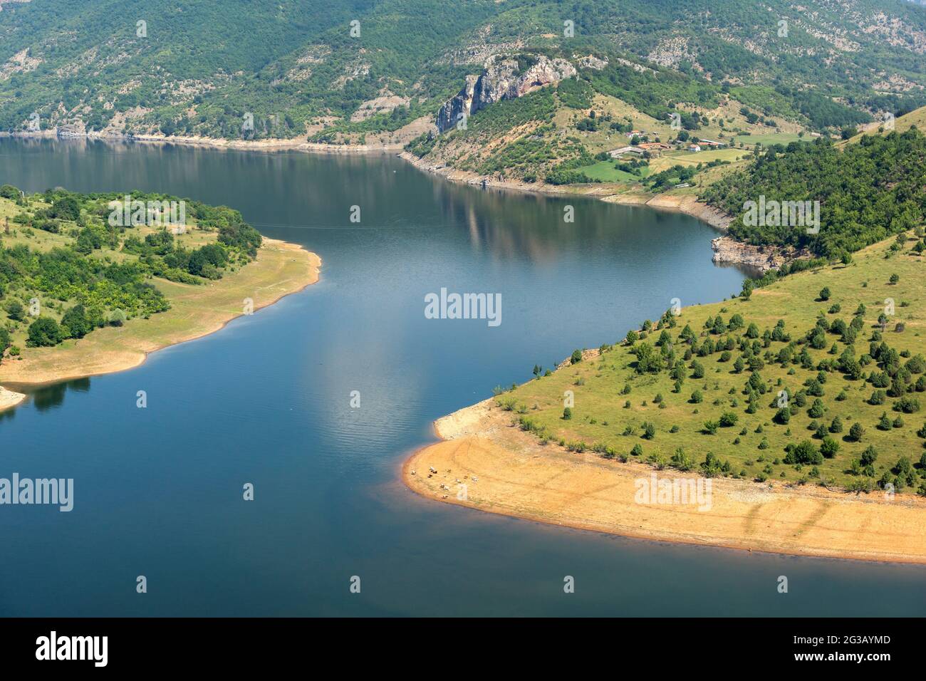 Amazing view of Arda River meander and Kardzhali Reservoir, Bulgaria ...