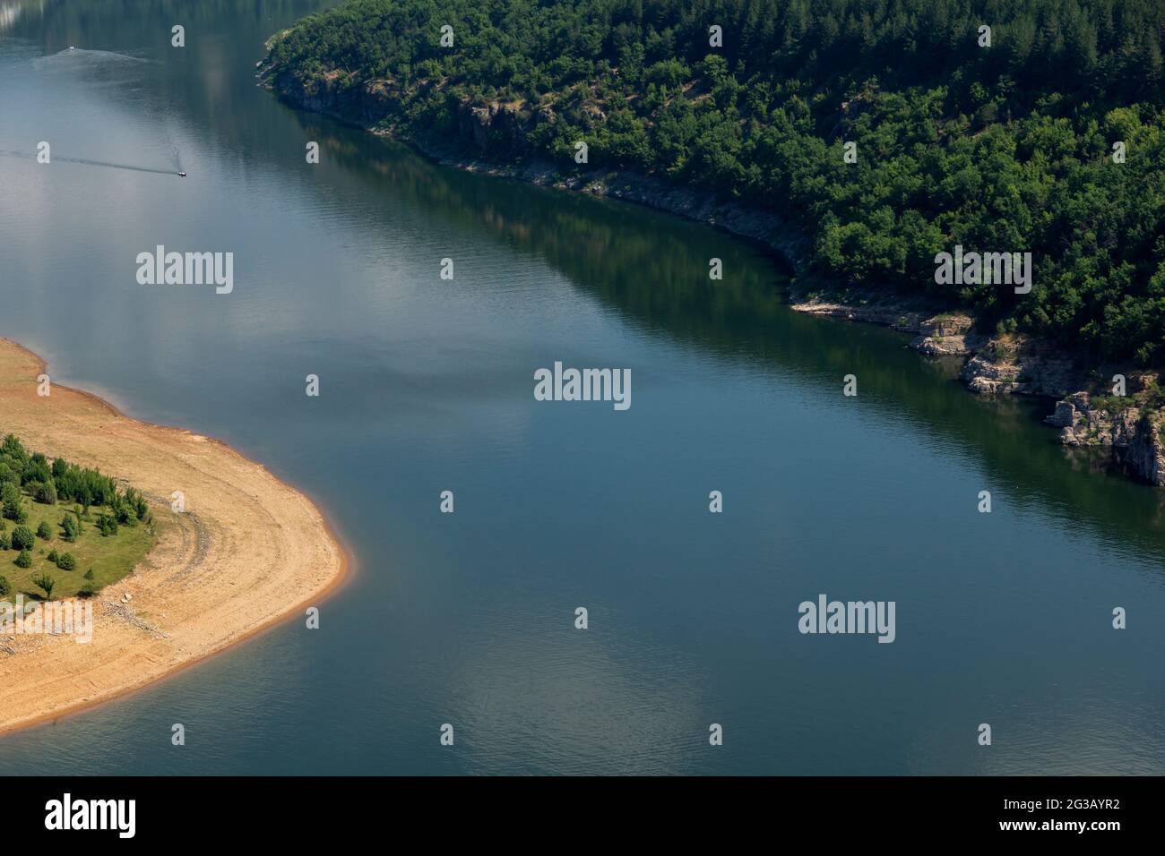 Amazing view of Arda River meander and Kardzhali Reservoir, Bulgaria ...