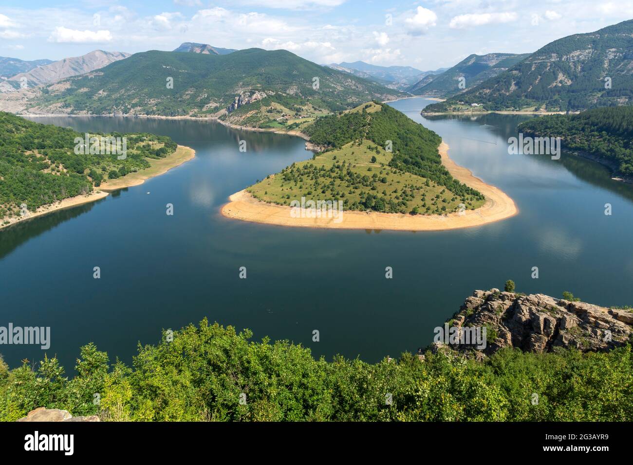 Amazing view of Arda River meander and Kardzhali Reservoir, Bulgaria ...