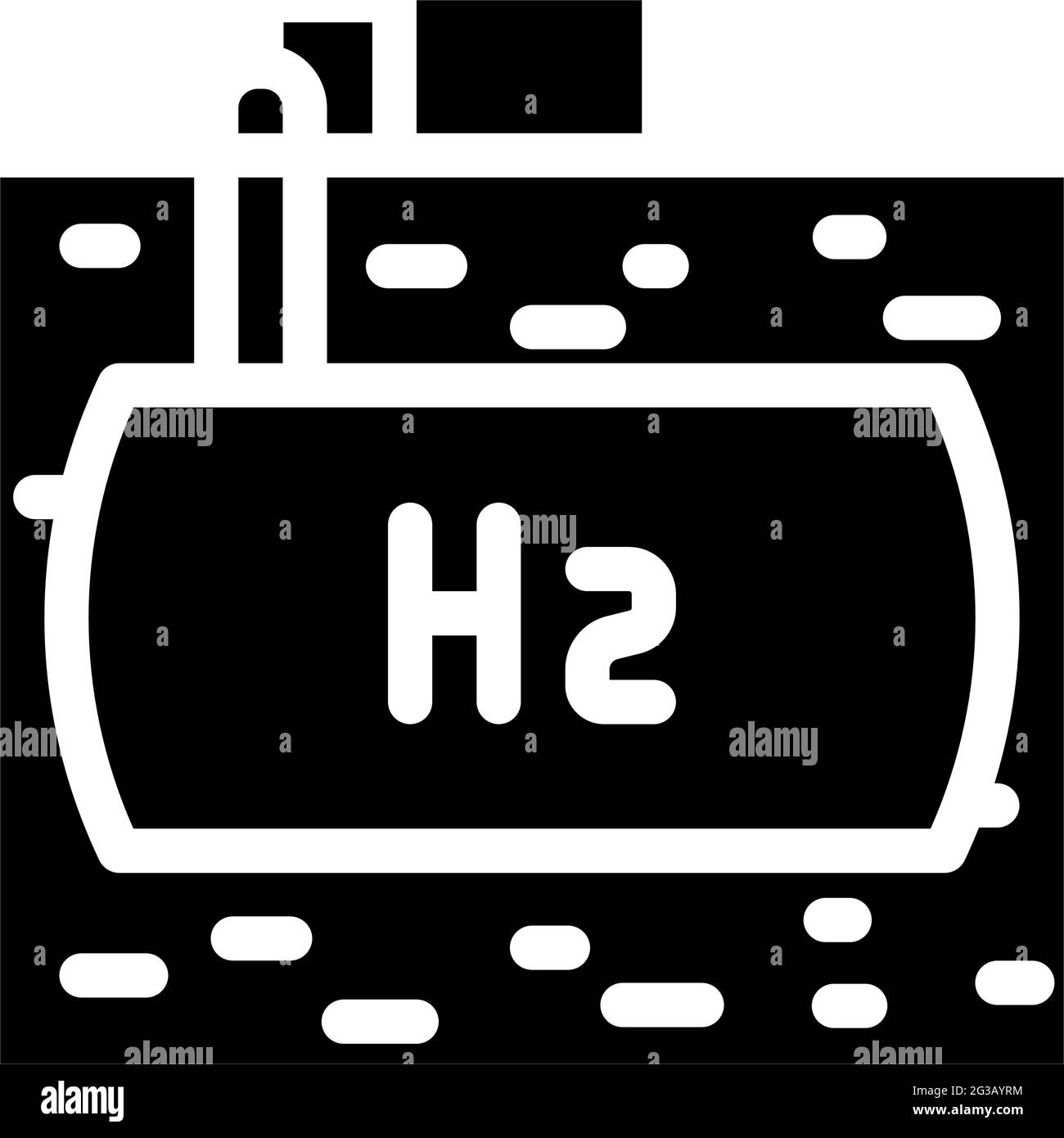 underground storage hydrogen glyph icon vector illustration Stock ...