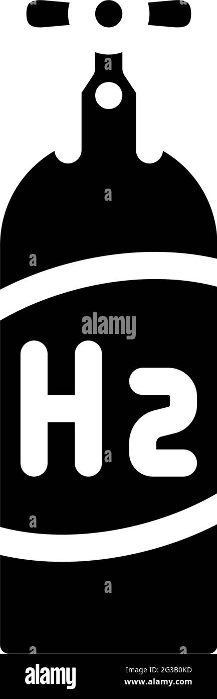 cylinder hydrogen gas glyph icon vector illustration Stock Vector Image ...