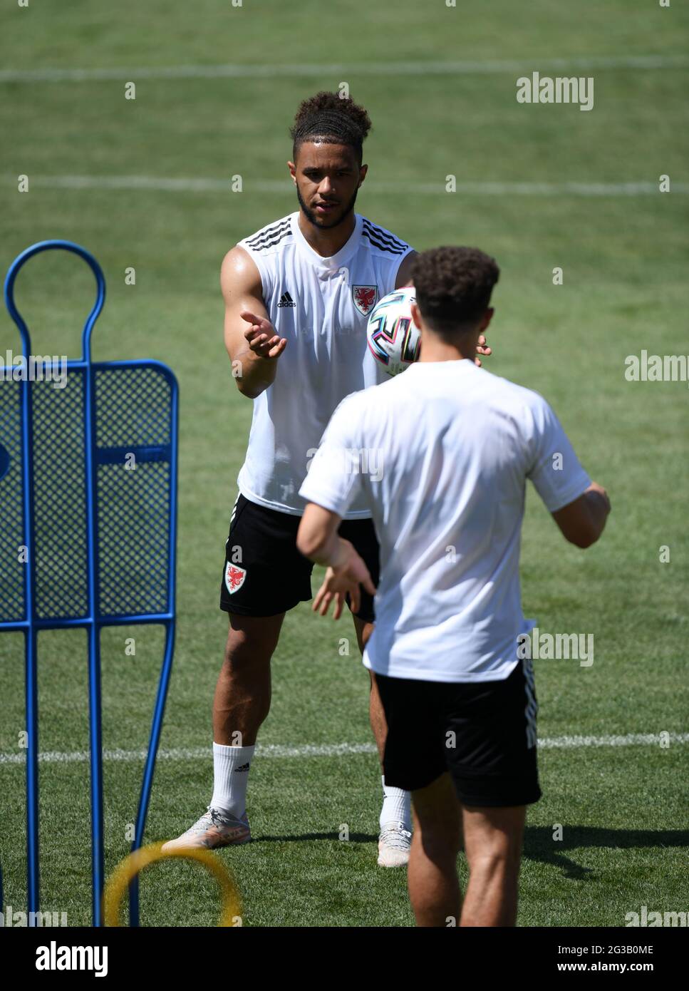 Wales' Tyler Roberts during the training session at Baku Olympic ...