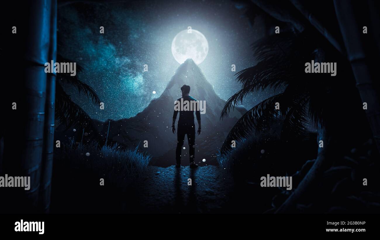 Jungle Moon Chase 4K Background Stock Photo - Alamy