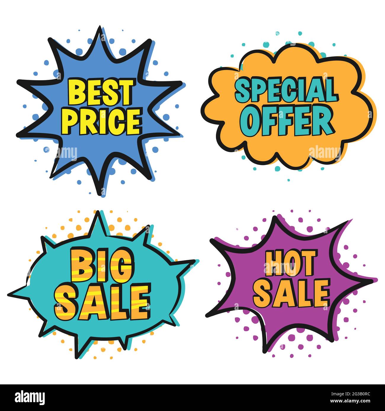 Pop art sales stickers or label set Stock Vector Image & Art - Alamy