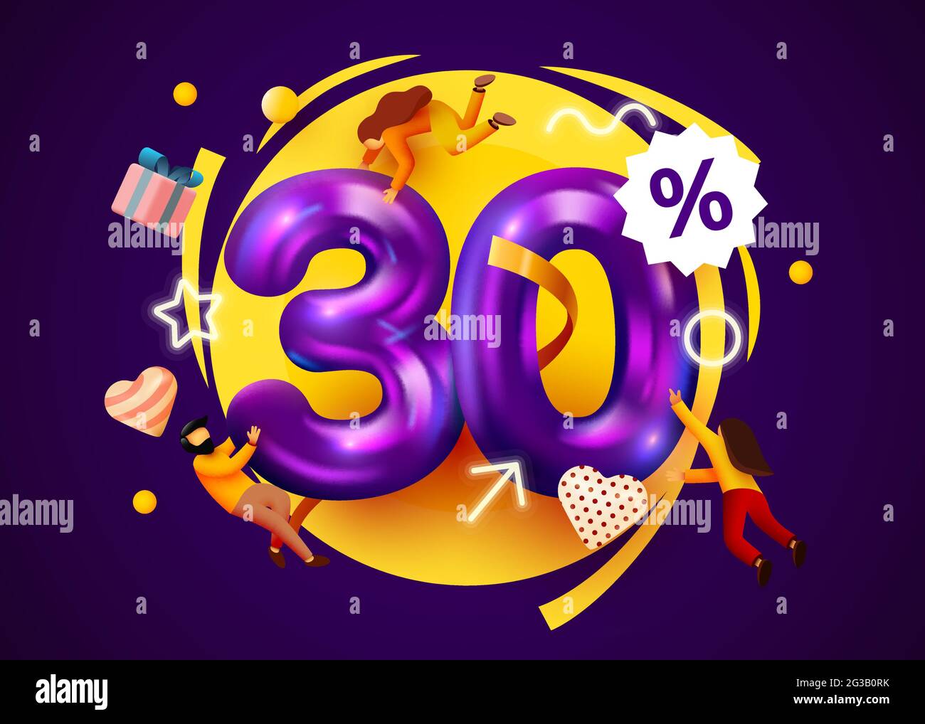 Mega sale. 30 percent discount. Special offer 30% background with ...