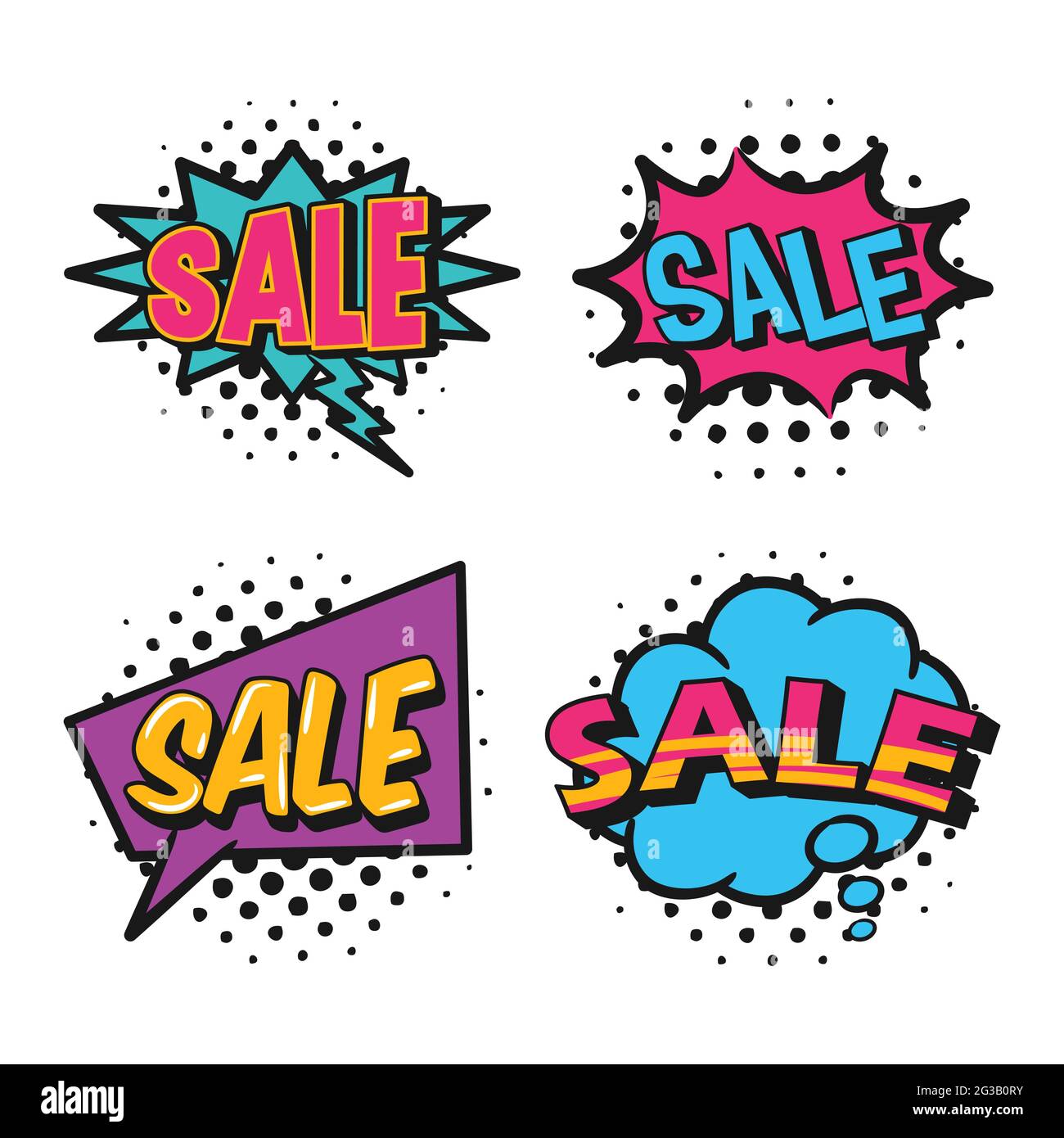 Pop art sales stickers or label set Stock Vector Image & Art - Alamy