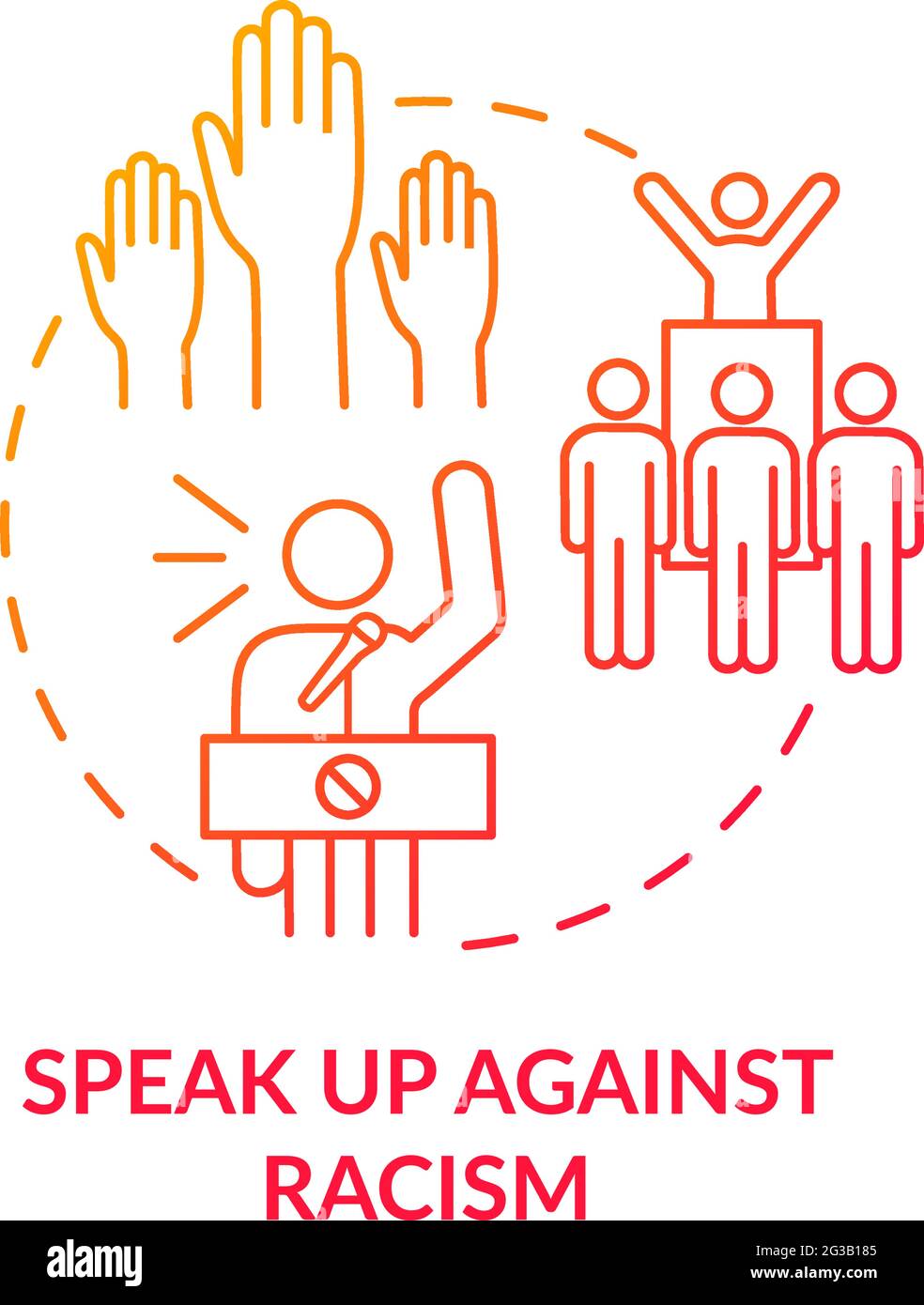 Speak up against racism concept icon Stock Vector Image & Art - Alamy