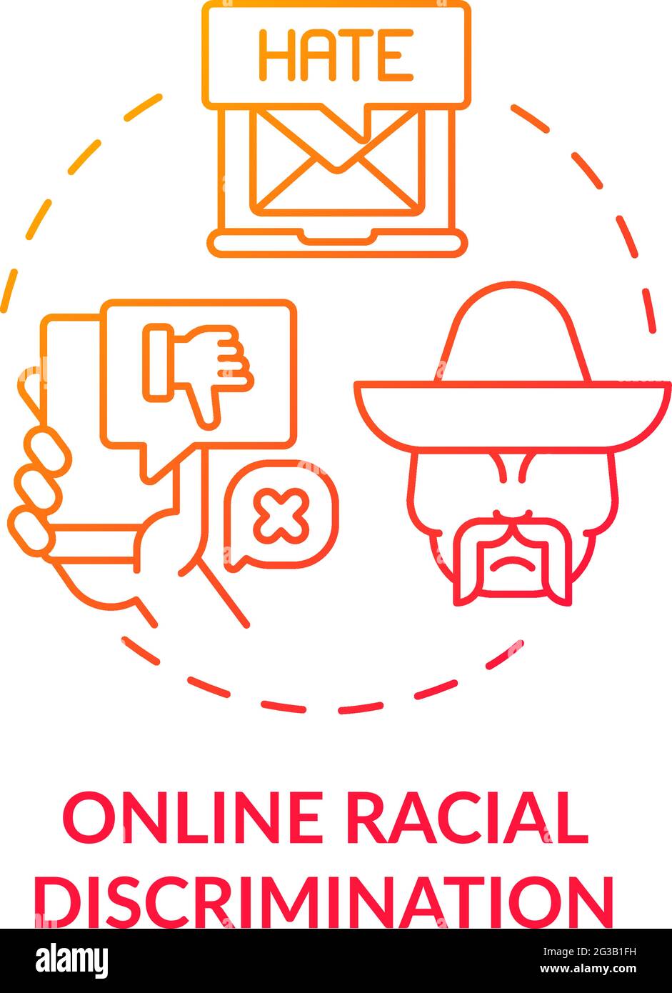 Online racial discrimination concept icon Stock Vector Image & Art - Alamy