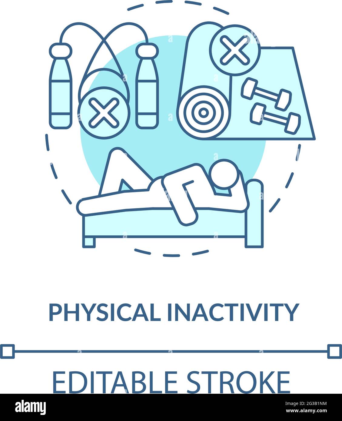 Physical inactivity concept icon Stock Vector Image & Art - Alamy